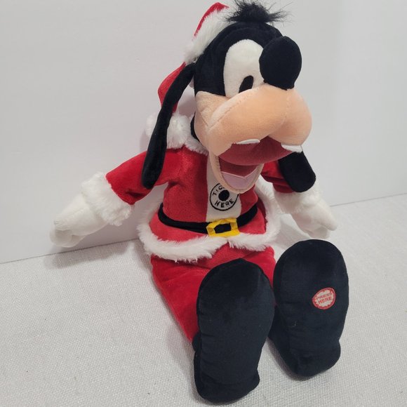 Hallmark | Holiday | Disney Tickle Me Goofy Santa Laughs Talks Animated ...